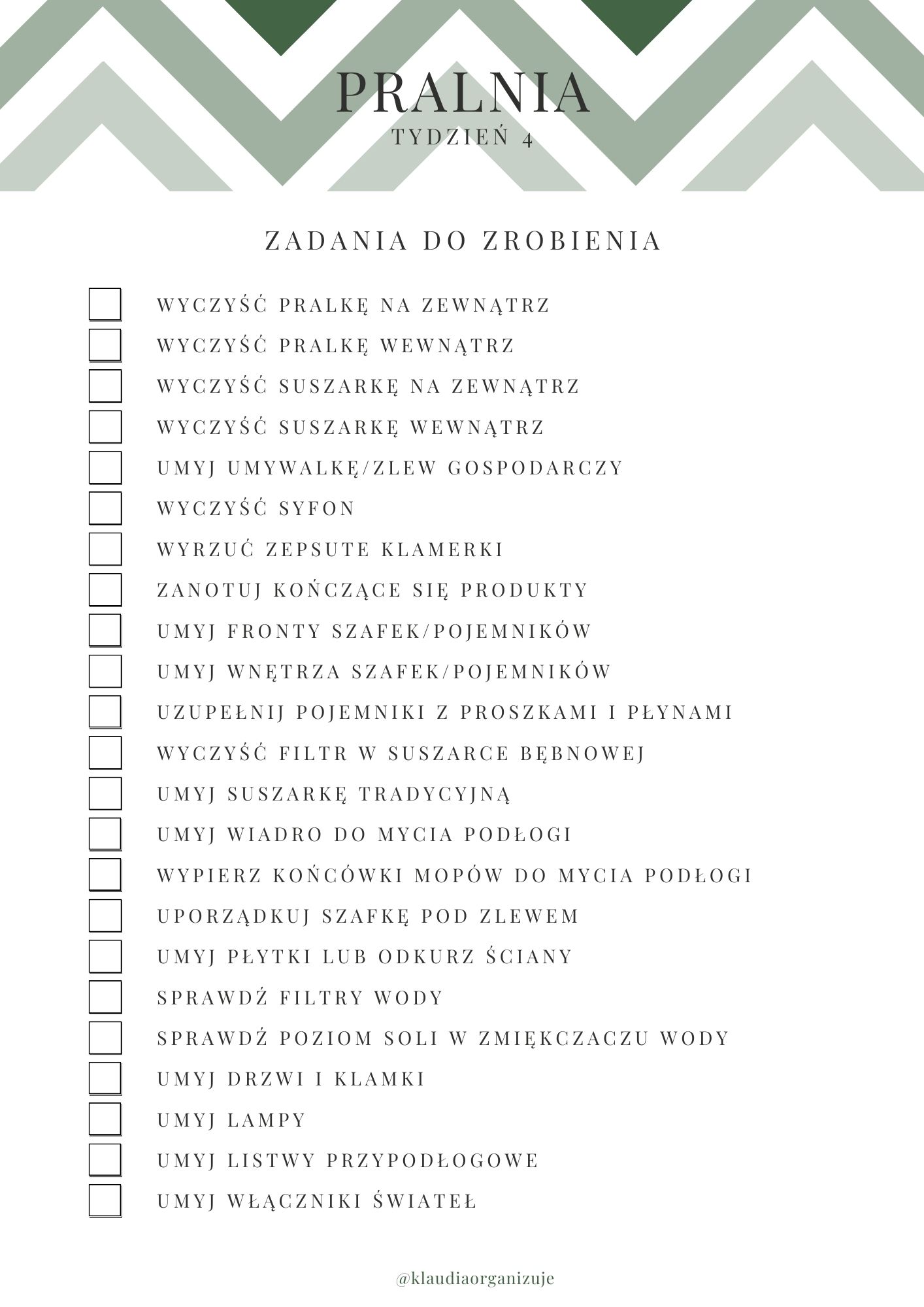 Harmonogram Sprzątania – KlaudiaOrganizuje